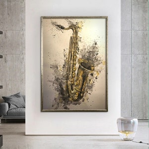 Saxophone Canvas Print, Music Art , Wall Art Home Decor, Music Canvas ...