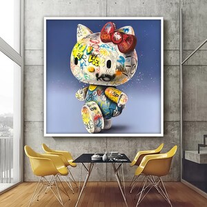 Hello Kity Canvas Print, Street Art, Graffiti Canvas Print, Underground ...