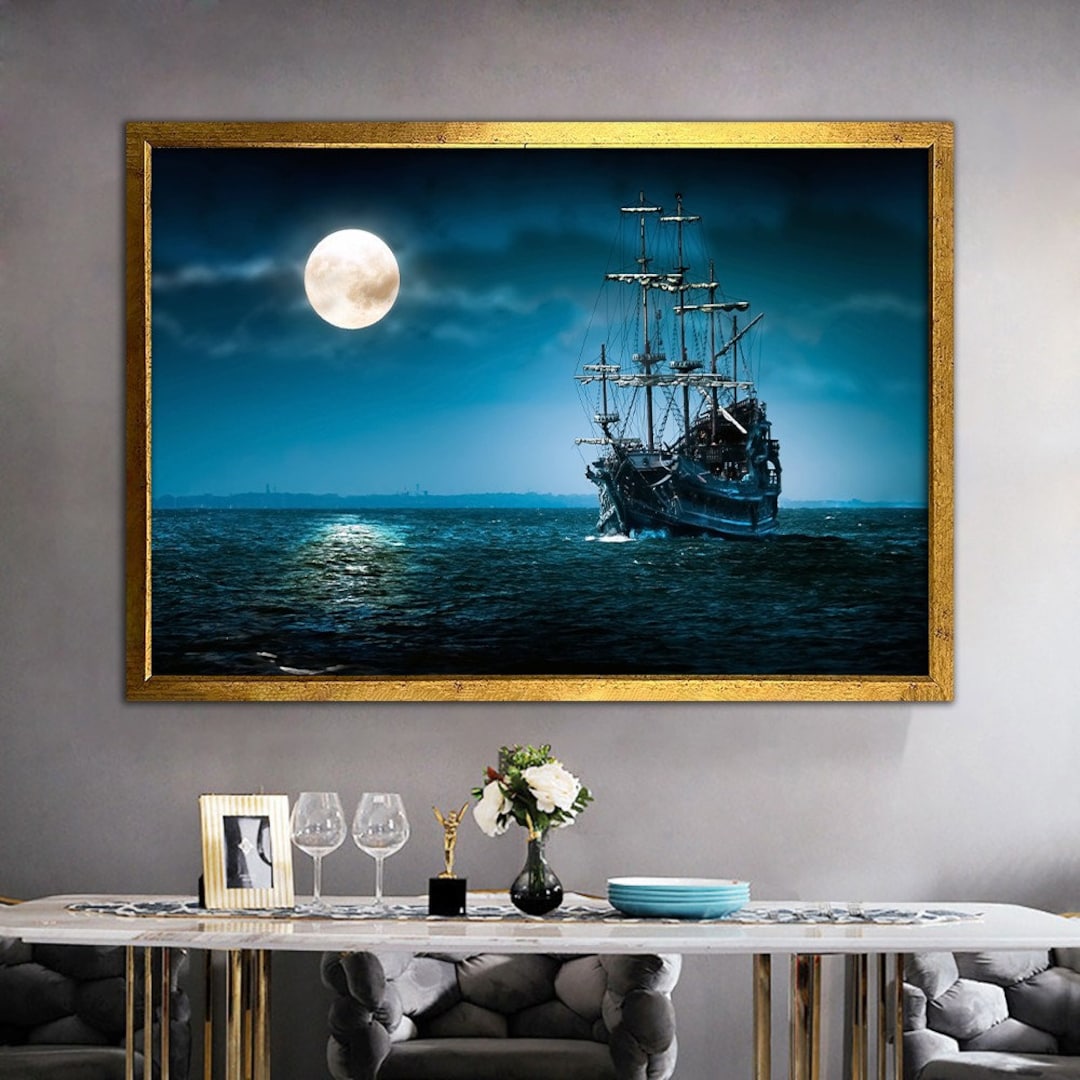 Ship Wall Art, Warship Canvas, Ship Canvas Painting, Canvas Print, Ship ...