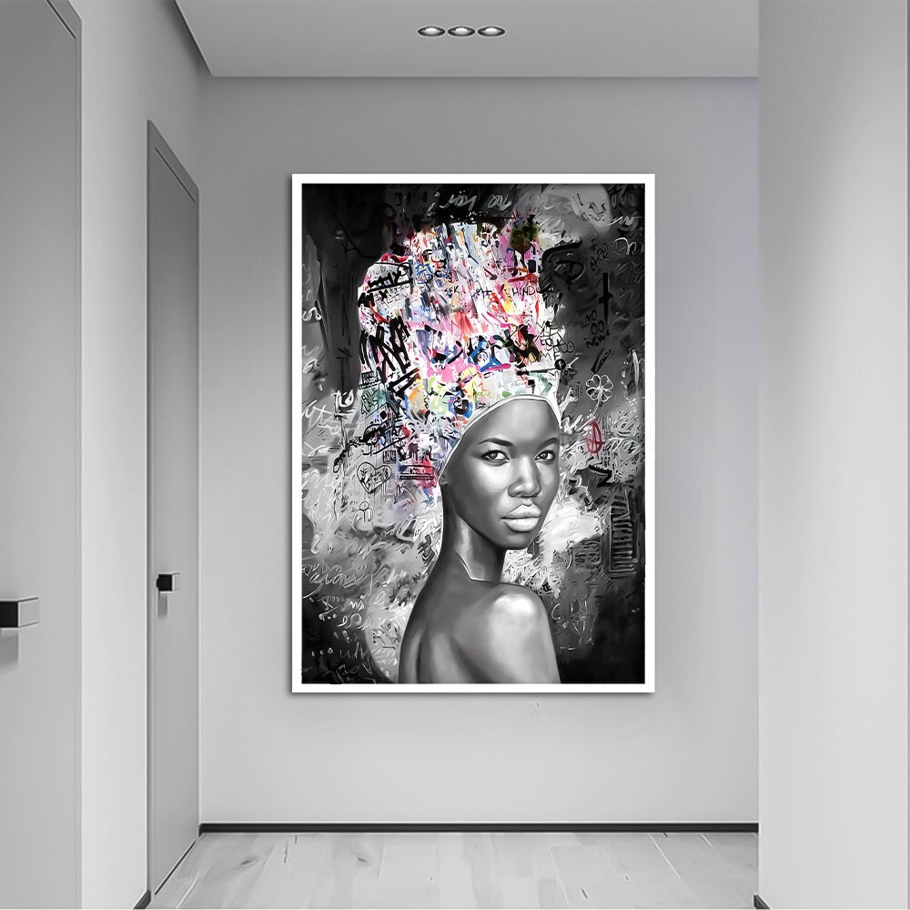 African Woman Canvas Painting Black Woman Canvas Print - Etsy