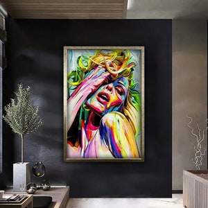 Female Figure in Yellow Colors, Blonde Woman Canvas, Fashion Canvas ...