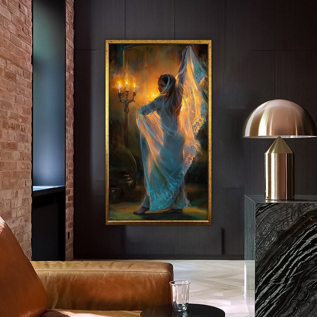 Artistic Woman Portrait Canvas Print , Woman Facing Back Wall Decor ...