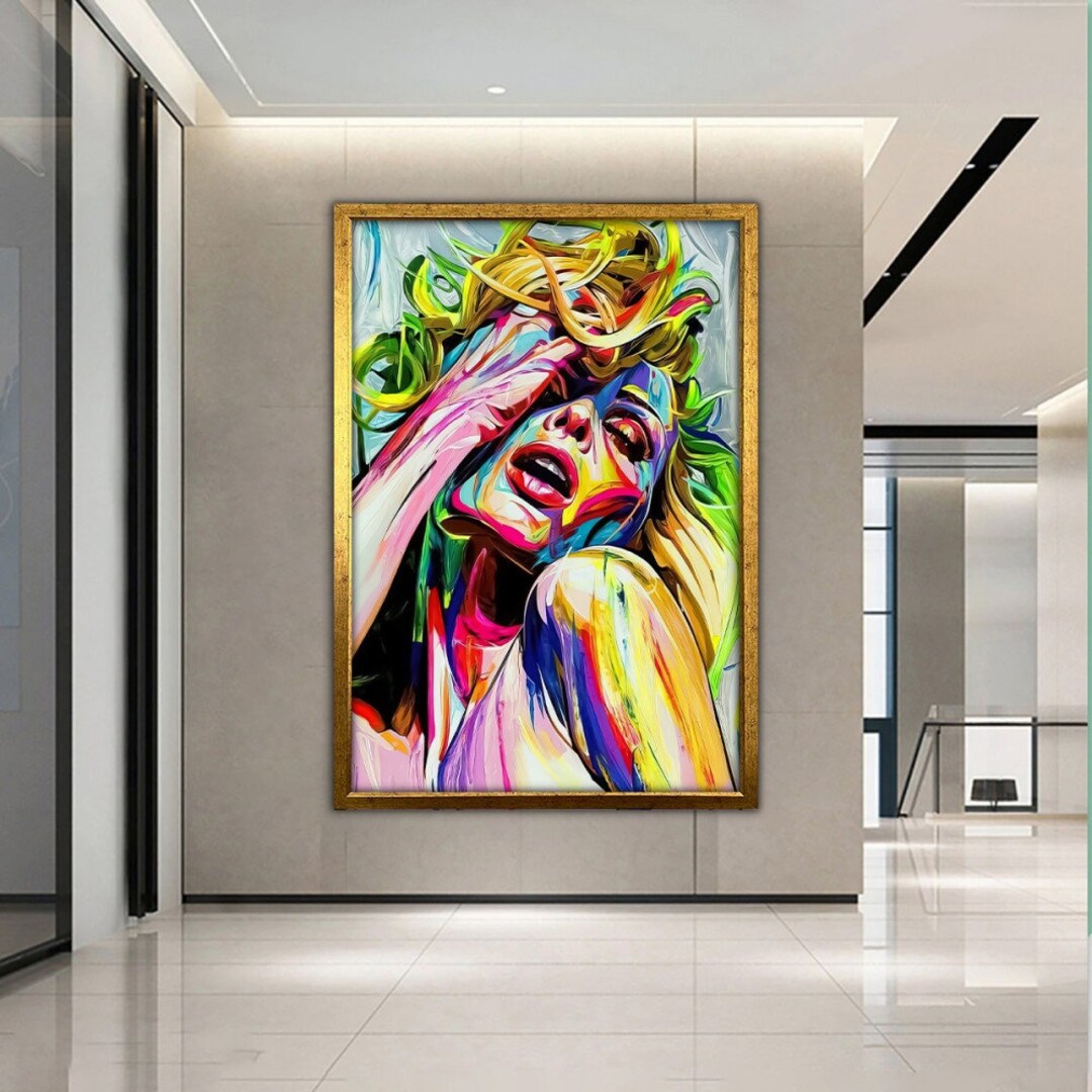 Female Figure in Yellow Colors, Blonde Woman Canvas, Fashion Canvas ...