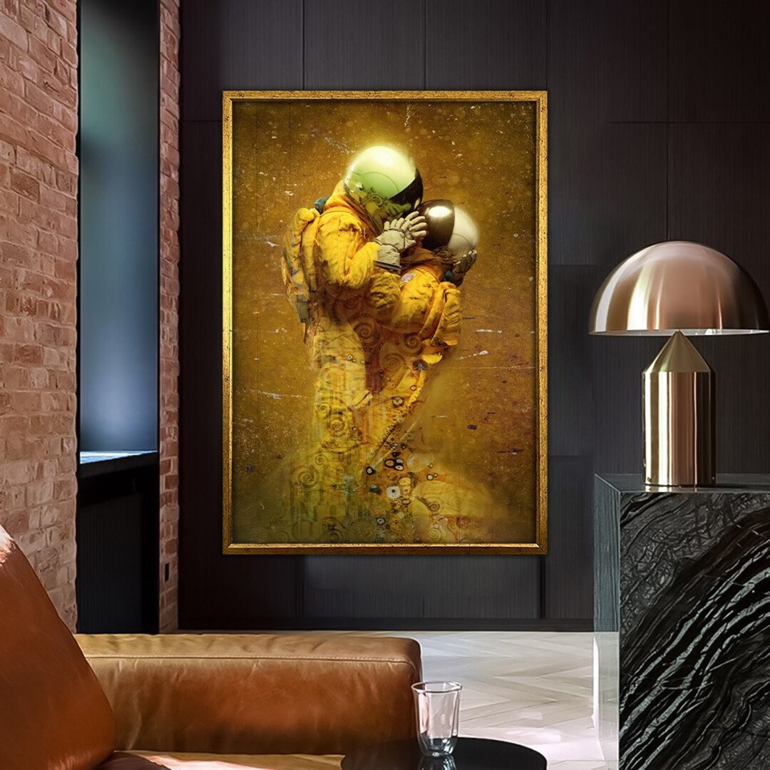 Nasa Astronaut Love in Space Canvas Wall Art, Nasa Astronaut Love ...