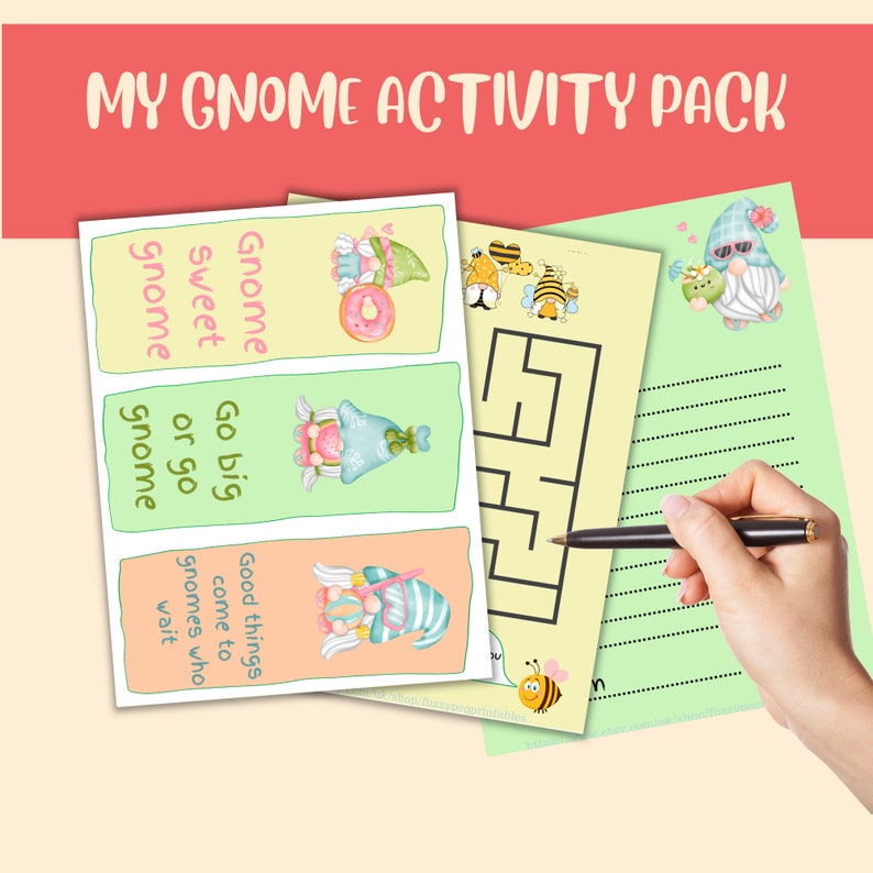 My Gnome Activity Pack - Etsy