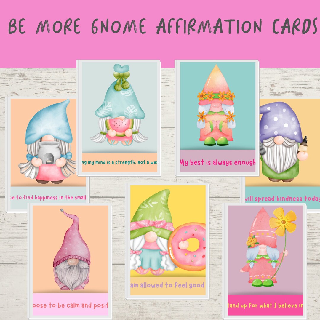 Be More Gnome Affirmation Cards - Etsy