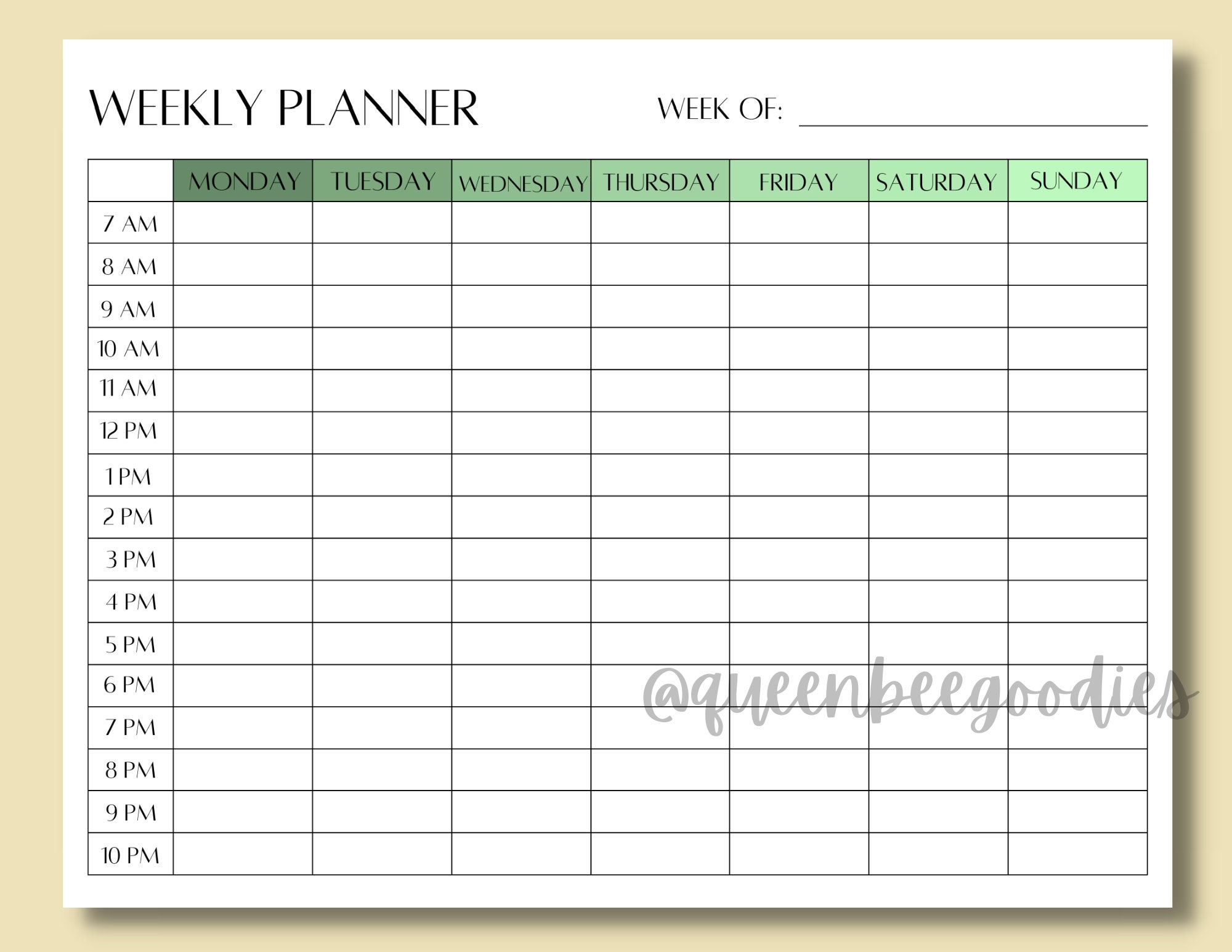 Printable Weekly Planner, Weekly Planner, Printable Planner | Instant ...