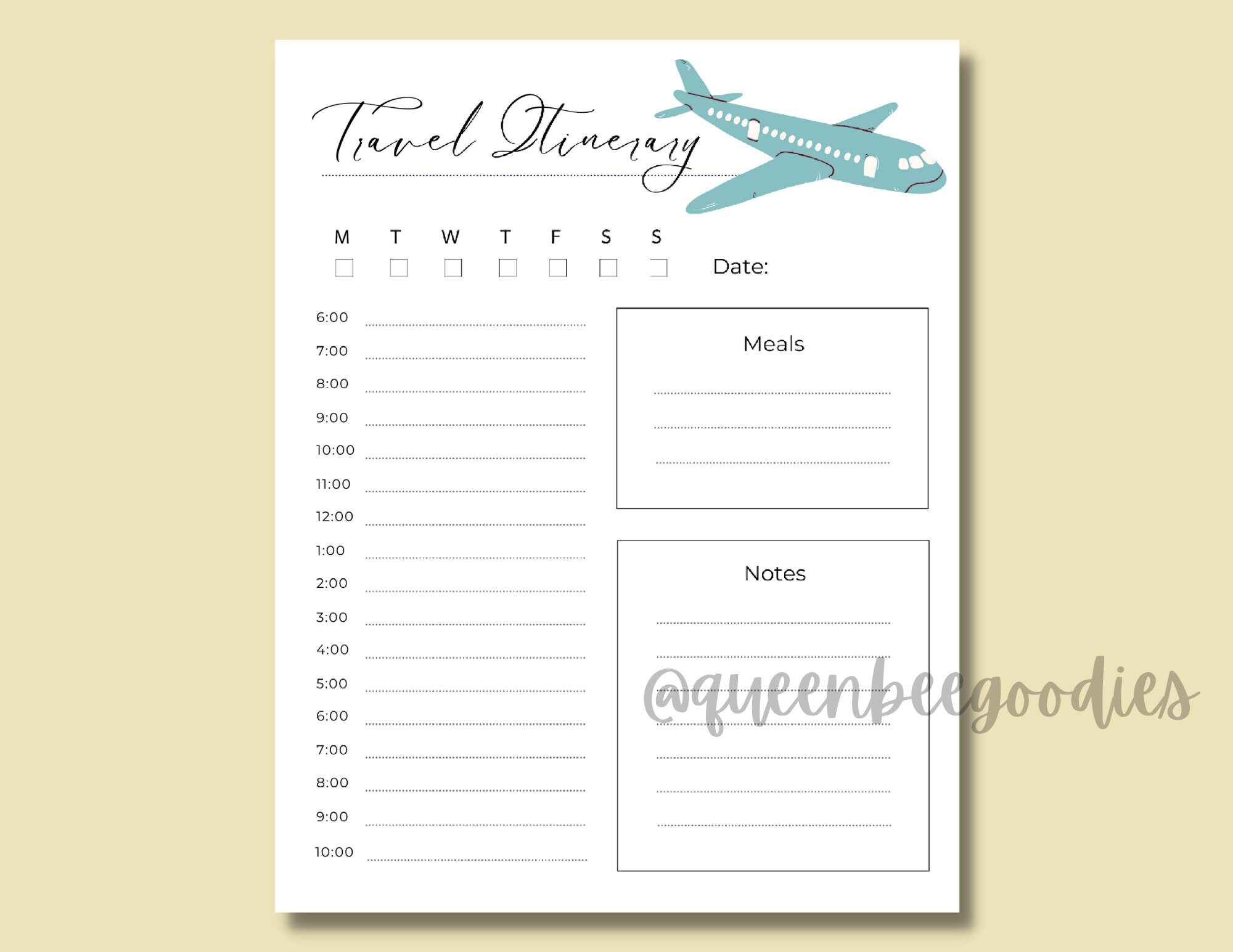 Printable Daily Travel Itinerary, Travel Planner, Travel Journal - Etsy