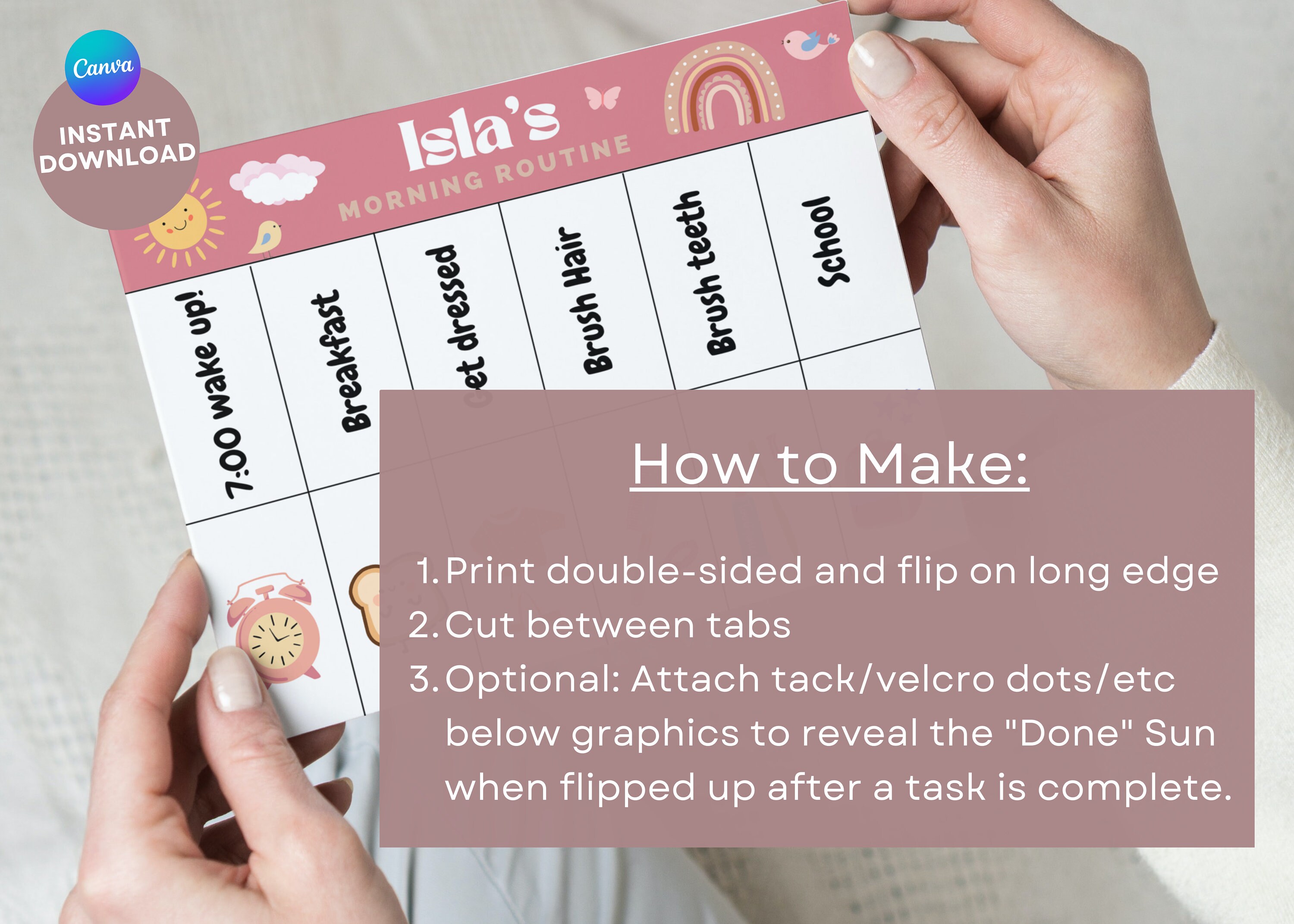 Kid's Morning Routine Chart - Etsy