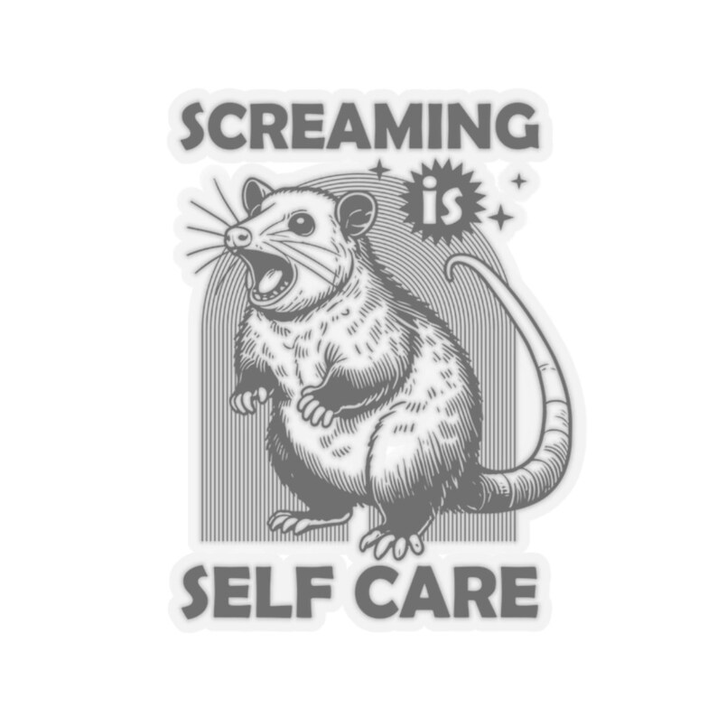 Screaming is Self Care Sticker, Mental Health Sticker, Possum Sticker ...