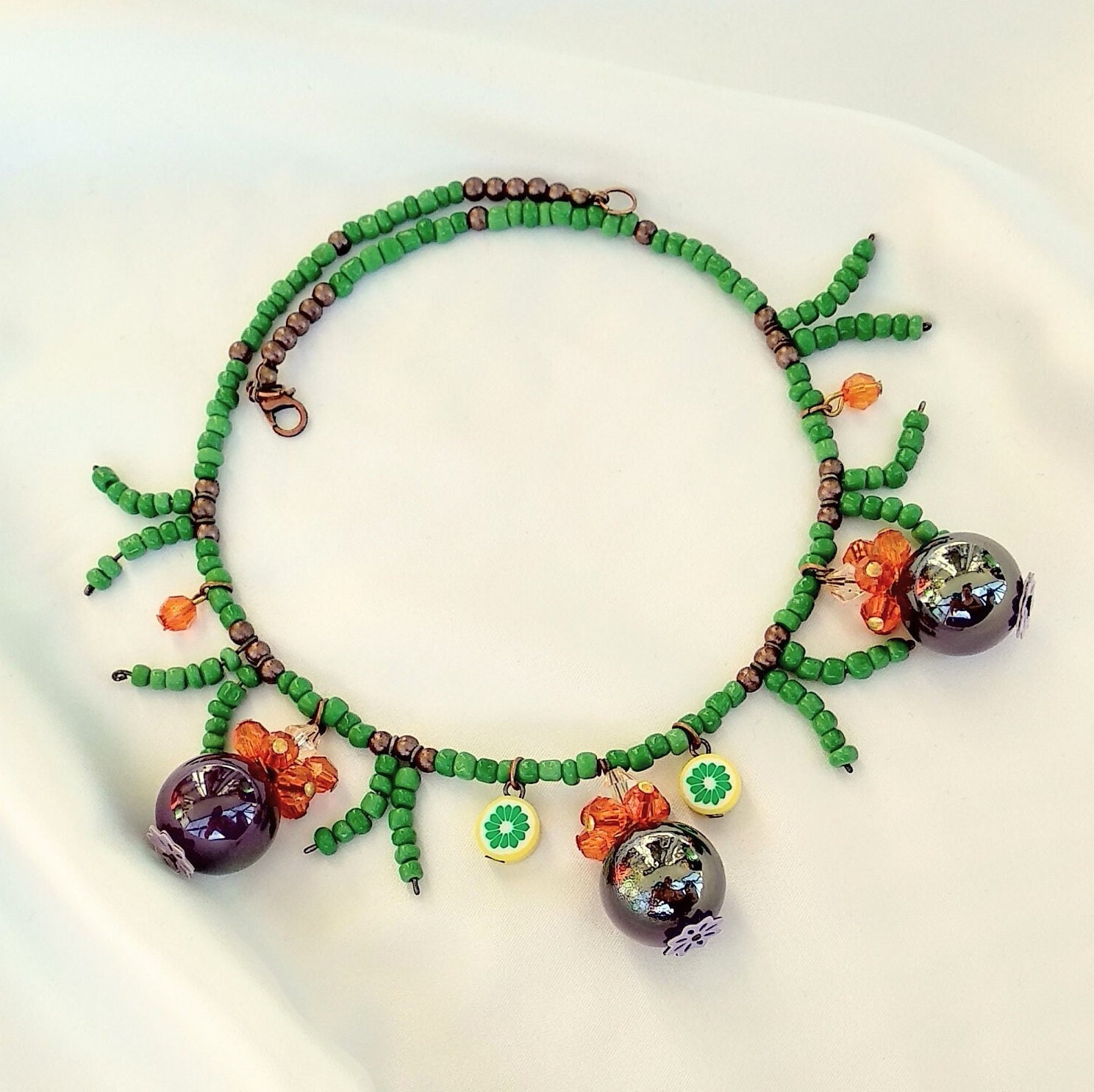 Fairycore Necklace With Floral Theme, Cottagecore Jewelry, Handmade ...