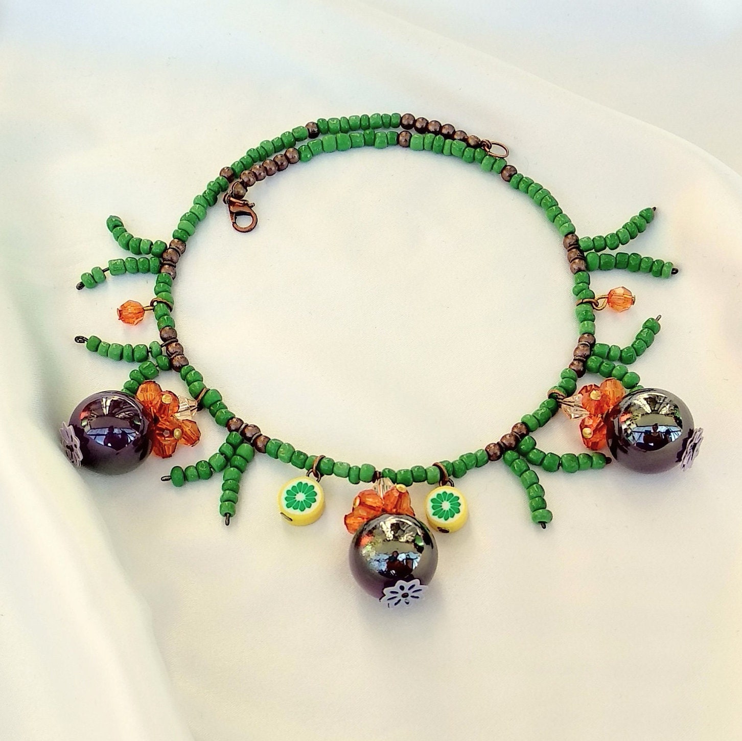 Fairycore Necklace With Floral Theme, Cottagecore Jewelry, Handmade ...