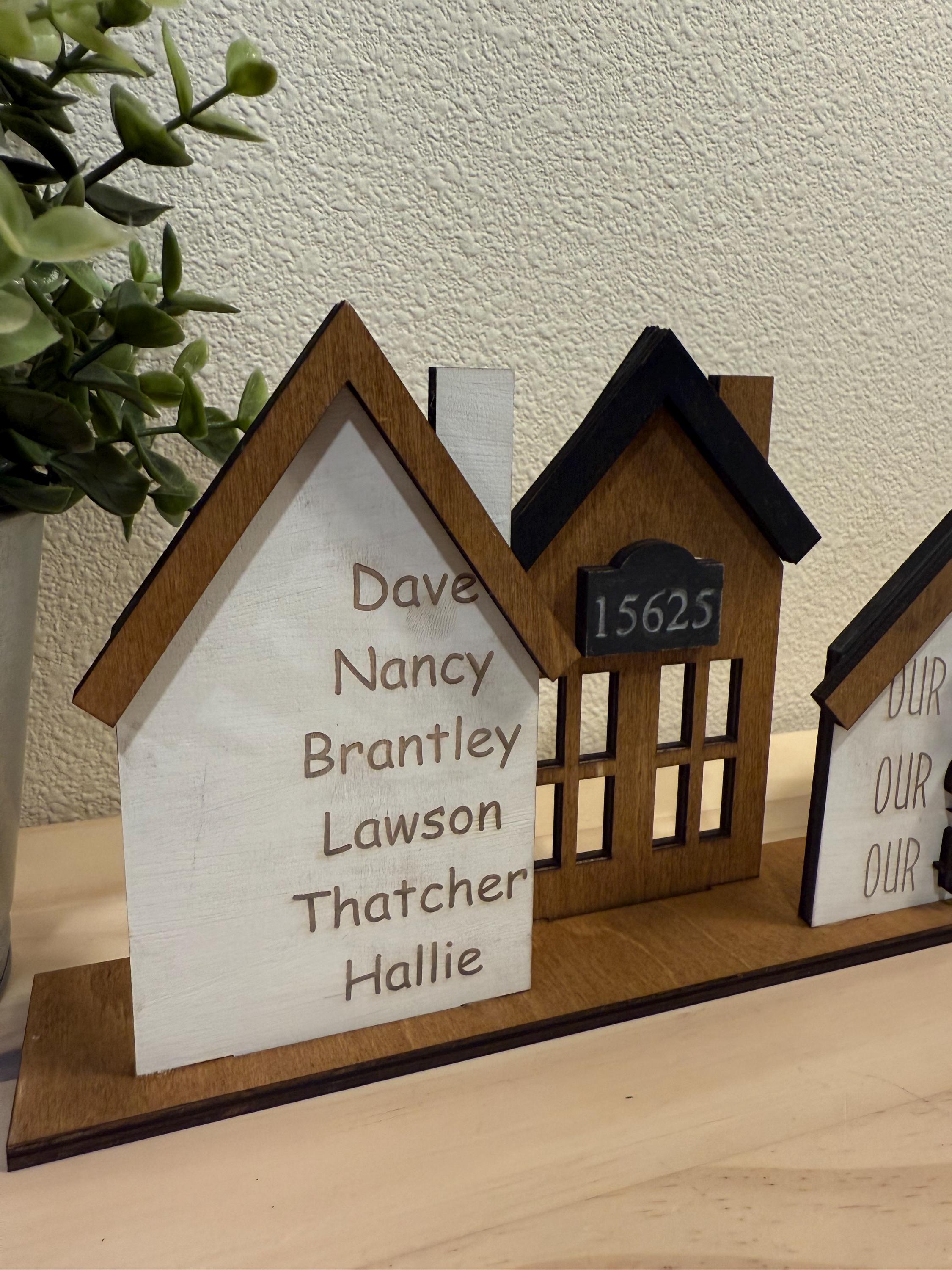 Personalized Family Standing House Centerpiece. - Etsy