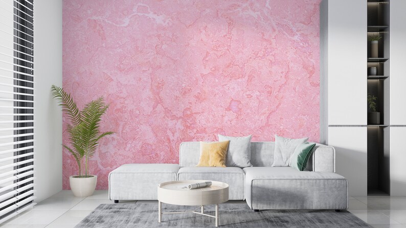 Pink Marble Wallpaper Living Room Wall Mural Peel and Stick - Etsy