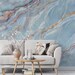 Turquoise Blue Marble Textured Wallpaper, Living Room Wall Mural, Peel ...