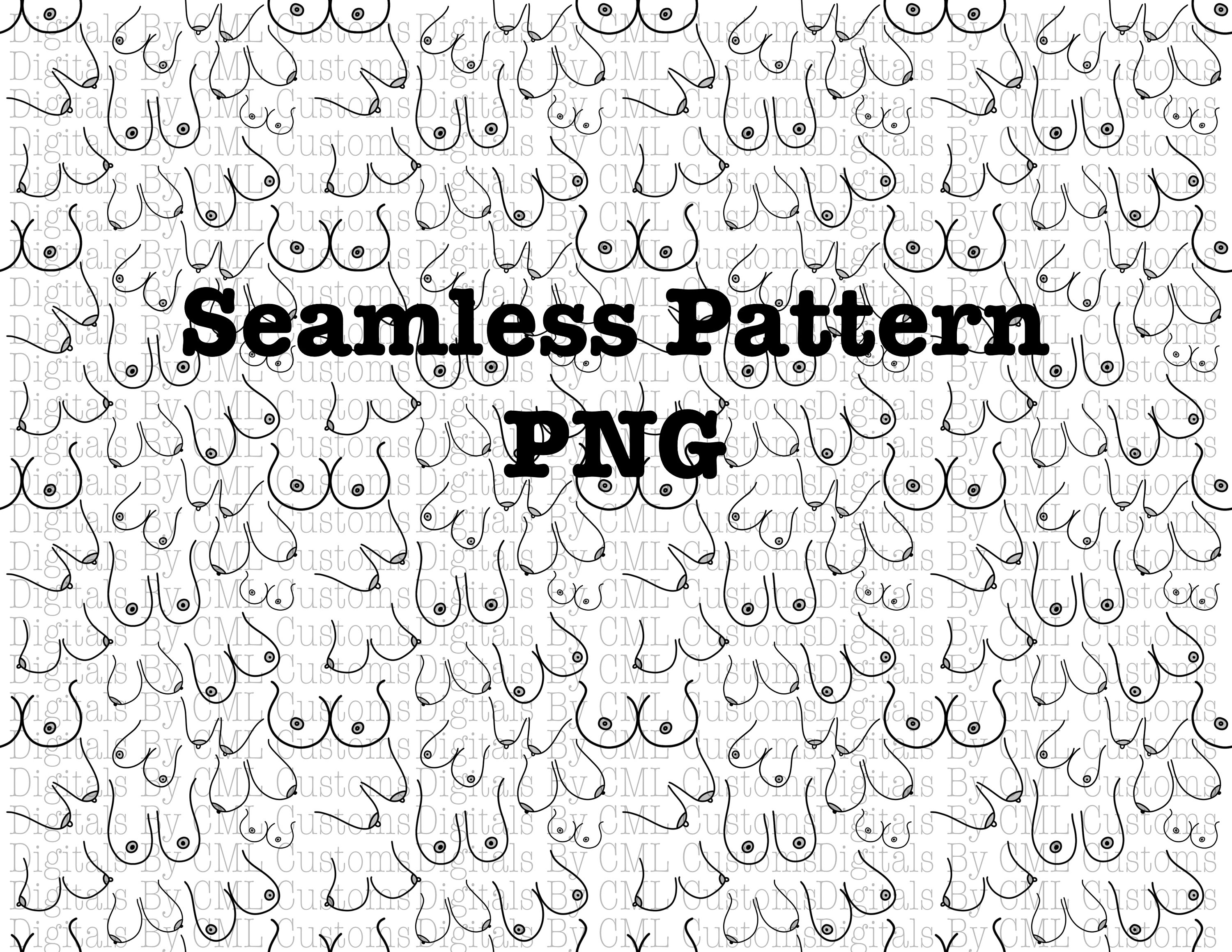 Boob Seamless Pattern Png Svg Etsy