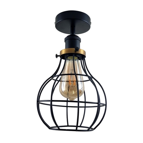 Flush Mount Ceiling Cage Light - Etsy