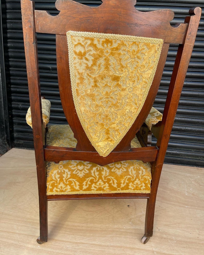 Antique Victorian Library Reading Chair - Etsy