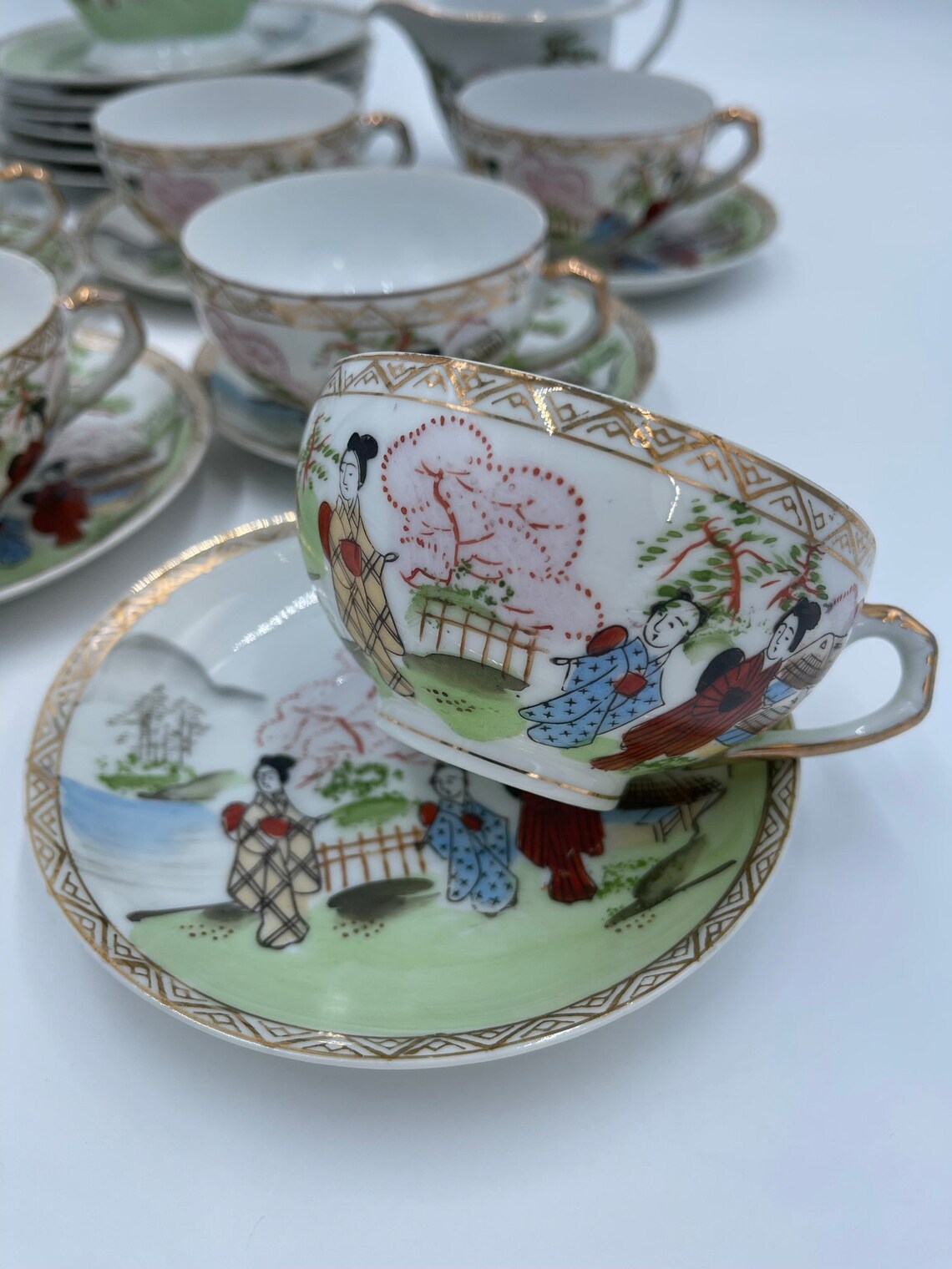 Vintage Japanese Lithophane Geisha Tea Set - Etsy