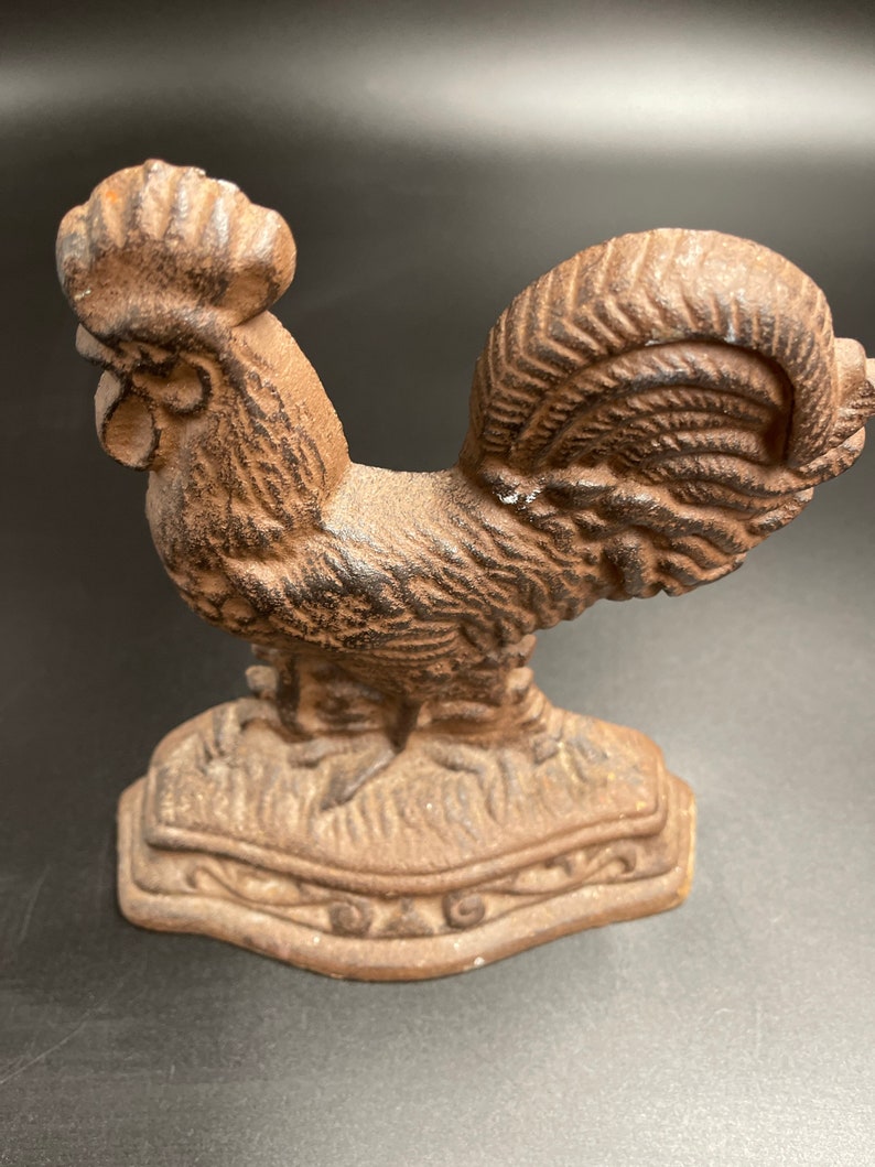 Vintage Cast Iron Rooster - Etsy