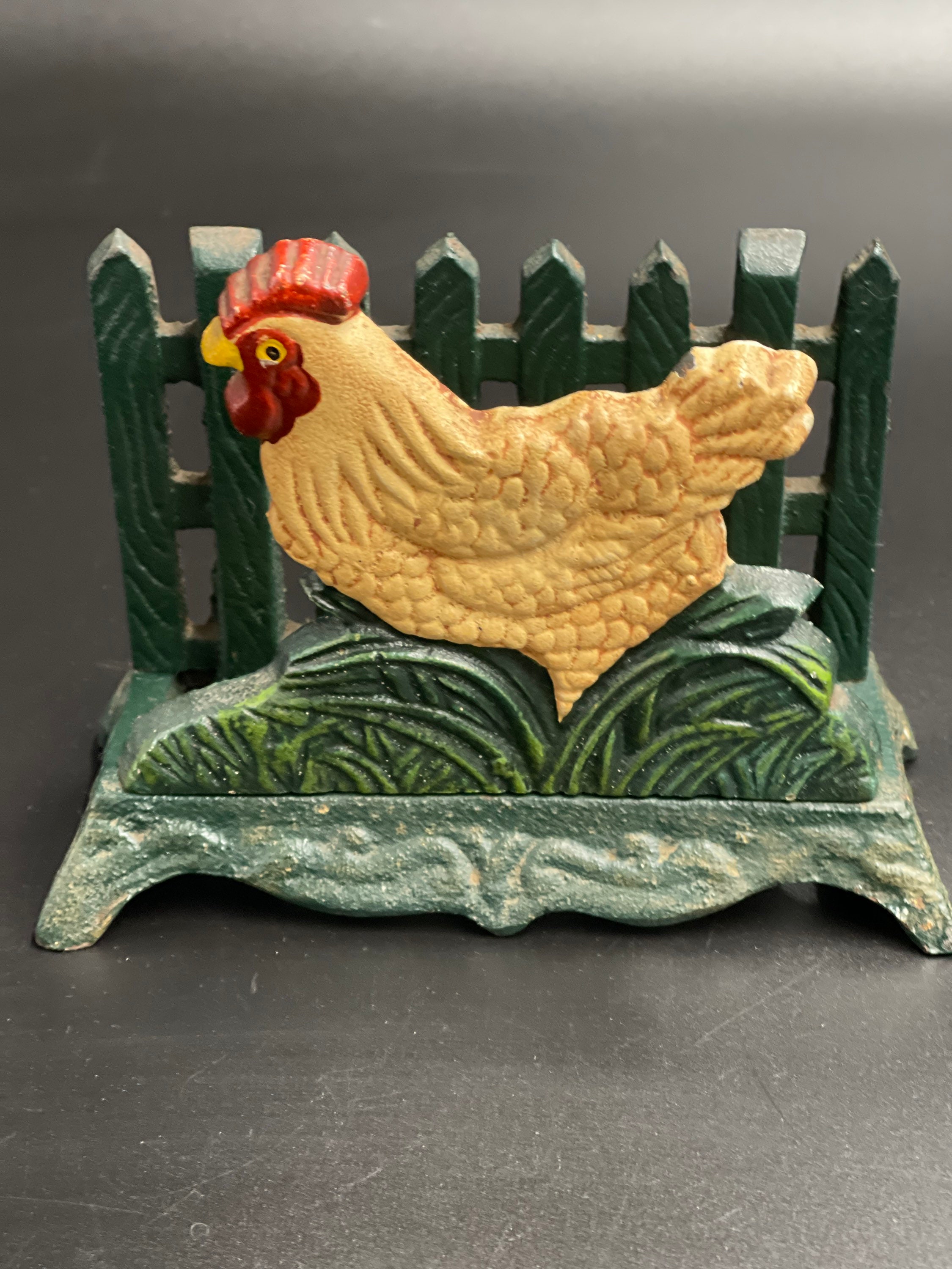 Vintage Cast Iron Chicken Door Stop - Etsy
