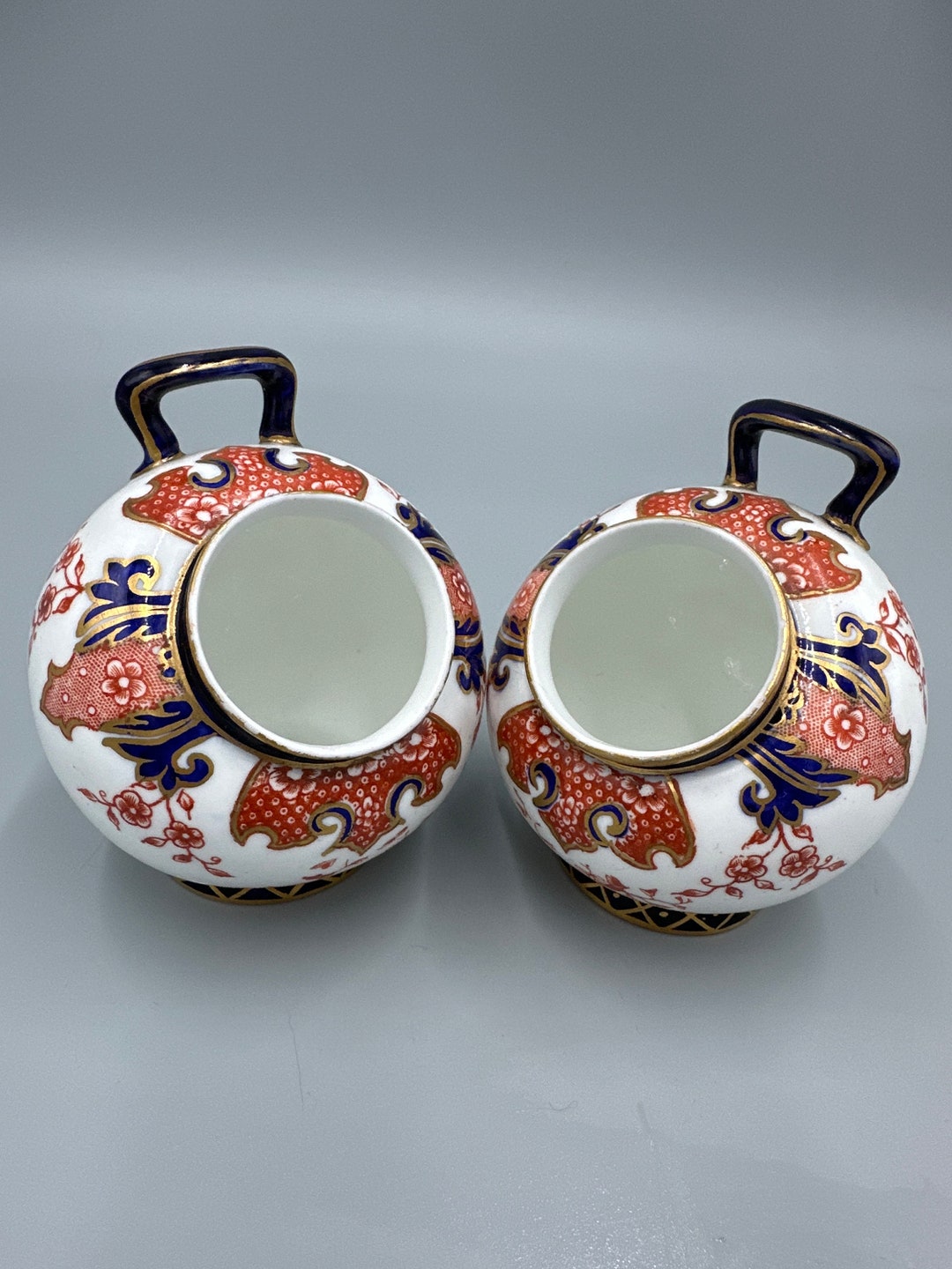 Antique Royal Crown Derby Imari Salt Scuttles Pair: Hand-painted ...