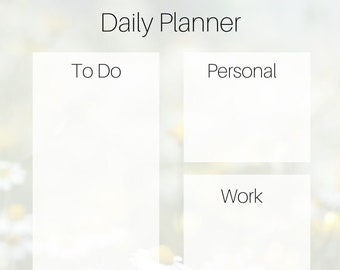 Undated Printable Daily Planner Sheet Horizontal Digital A4 Letter - Etsy