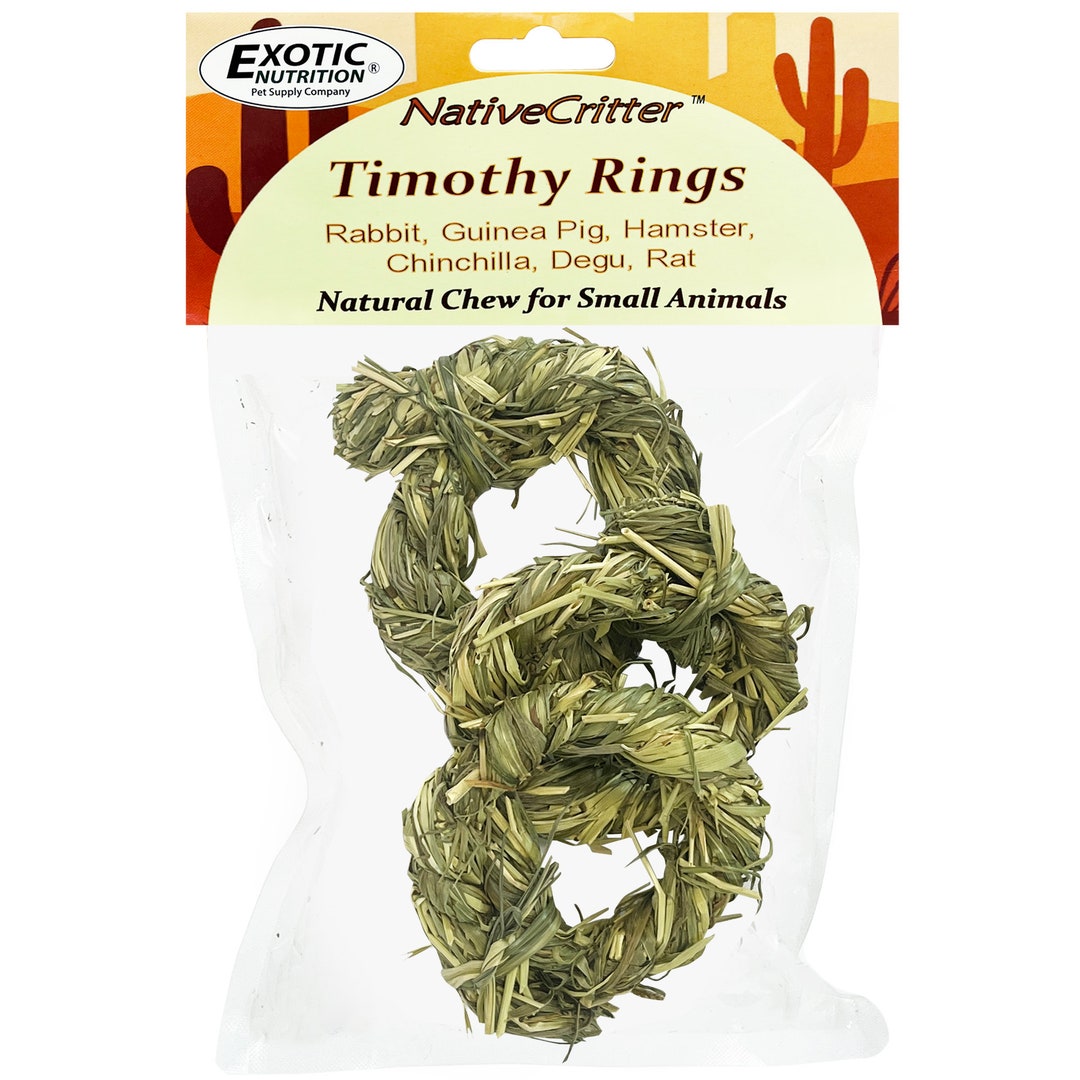 Timothy Rings Natural & Unique Treat for Rabbits, Guinea Pigs, Hamsters ...