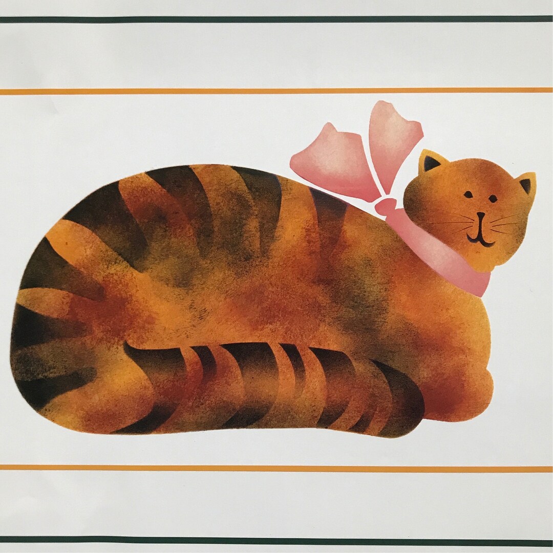 Reclining Folk Art Cat Stencil - Etsy