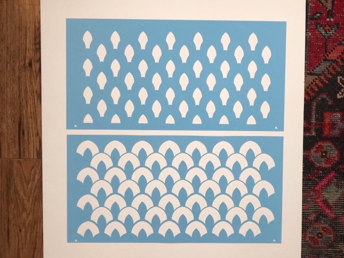 Fish Scales With Arc Stencil - Etsy