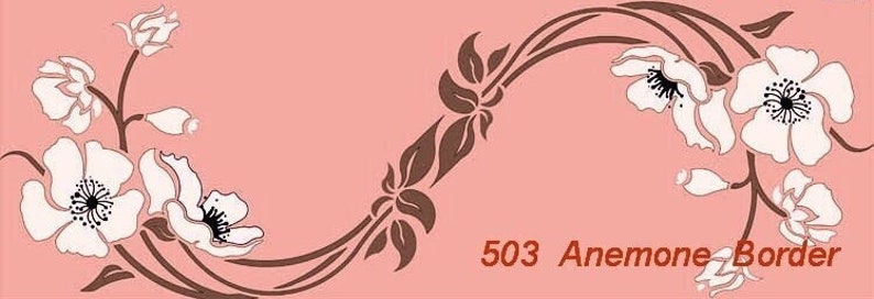 Anemone Border Stencil - Etsy