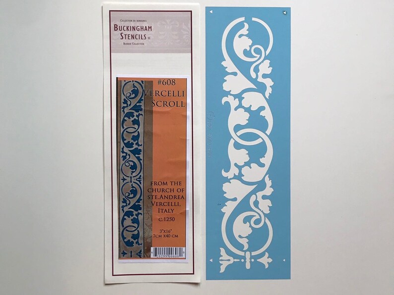 Vercelli Scroll Stencil - Etsy
