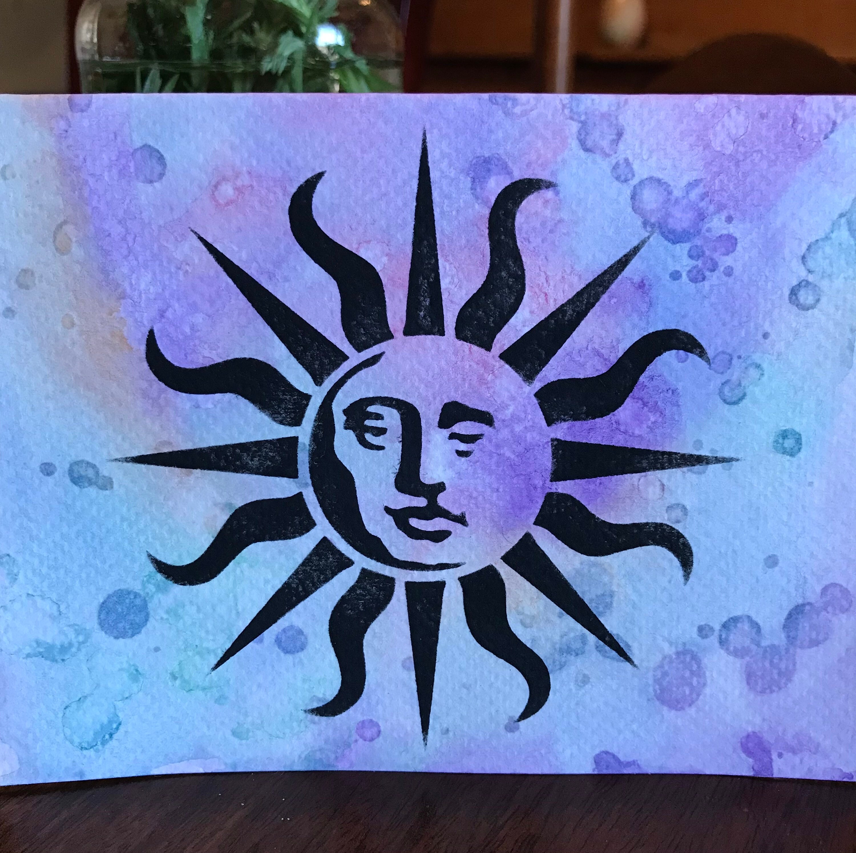 Sunburst Stencil Small - Etsy