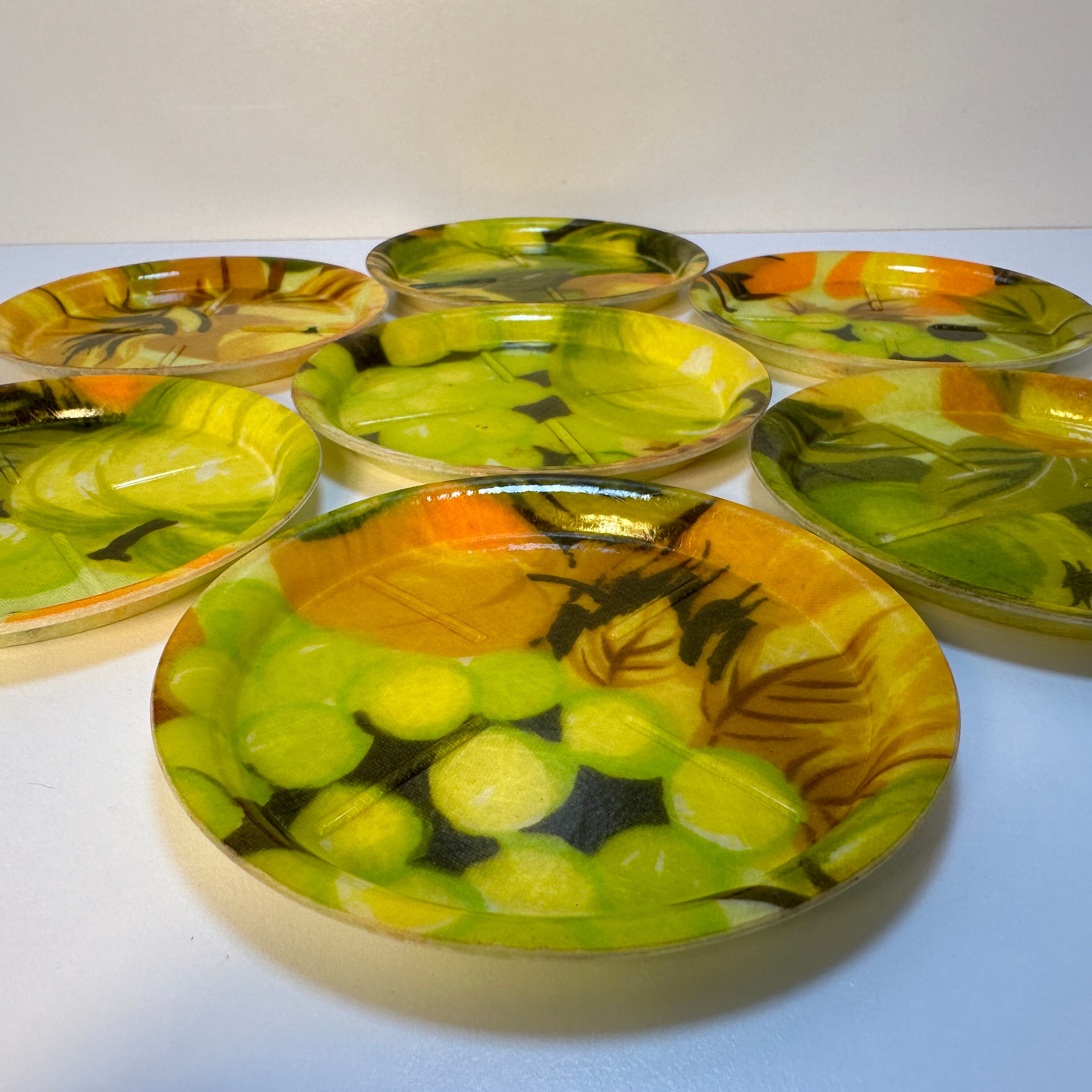 MCM Vintage Fiberglass Coasters Midcentury Barware Retro Bar Fruits ...