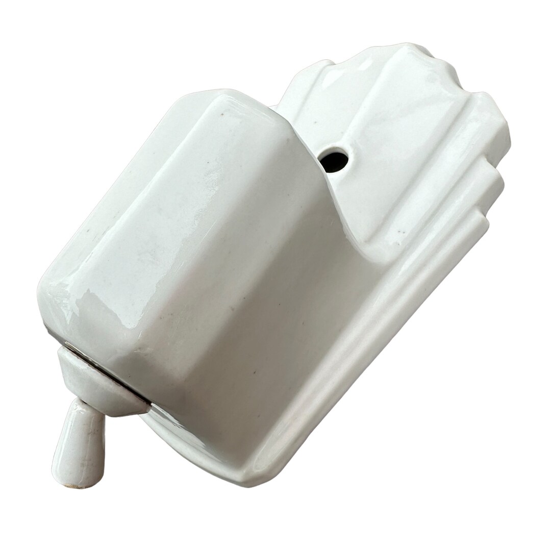 Vintage Art Deco White Porcelain Light Fixture - Wall Mount - Sconce ...