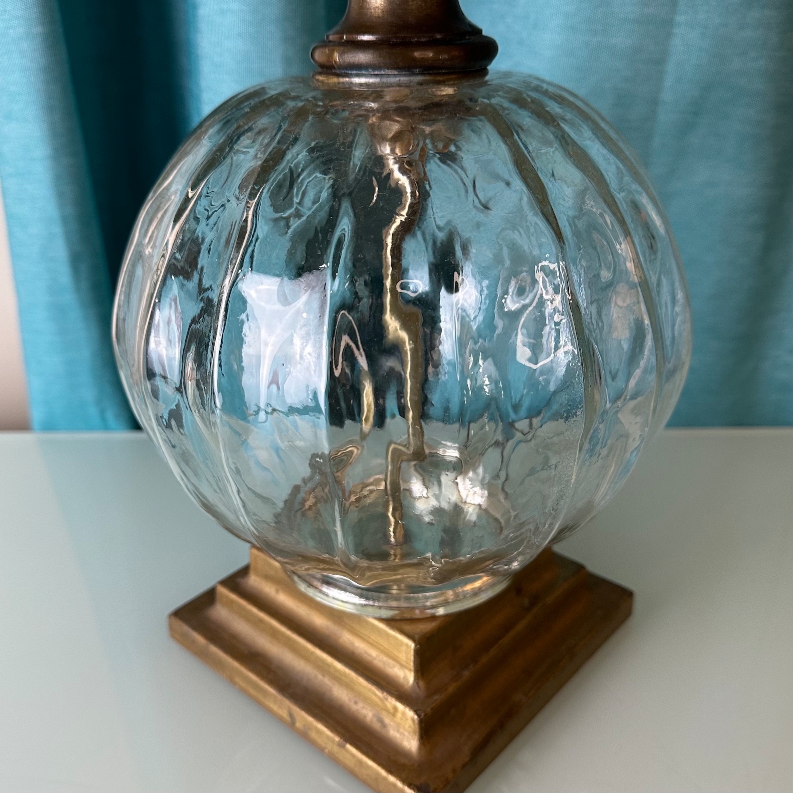 Midcentury Glass Orb Lamp Glass Globe Vintage 1970s Light - Etsy