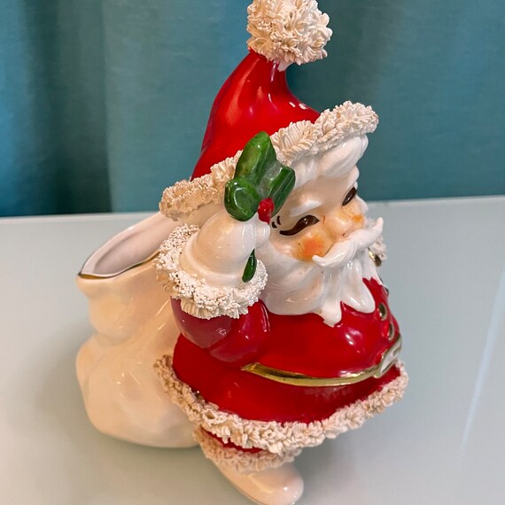 Vintage Napco Spaghetti Santa Claus Candy Holder Floral - Etsy