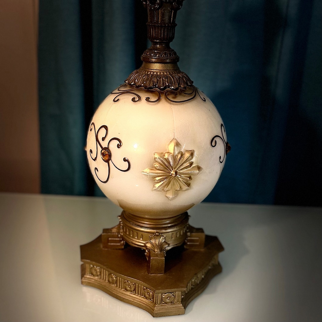 Vintage Carl Falkenstein Style Atomic Starburst Lamp Brass Base ...