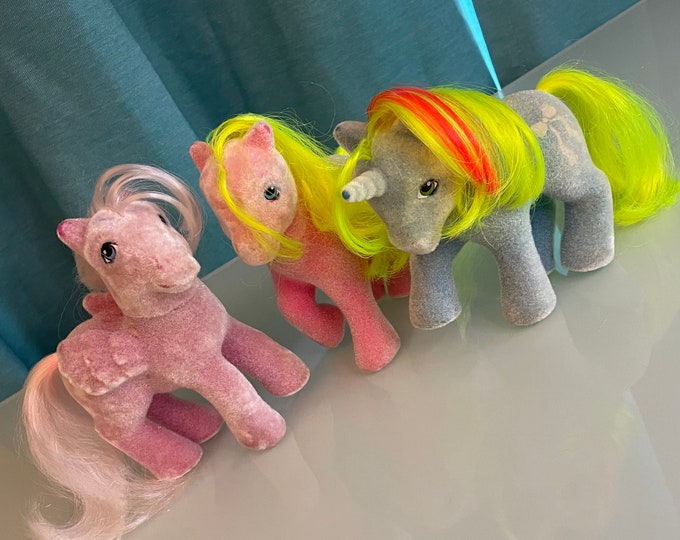 3 Vintage My Little Pony Furry so Soft - Original 80s Ponies - Hippity ...