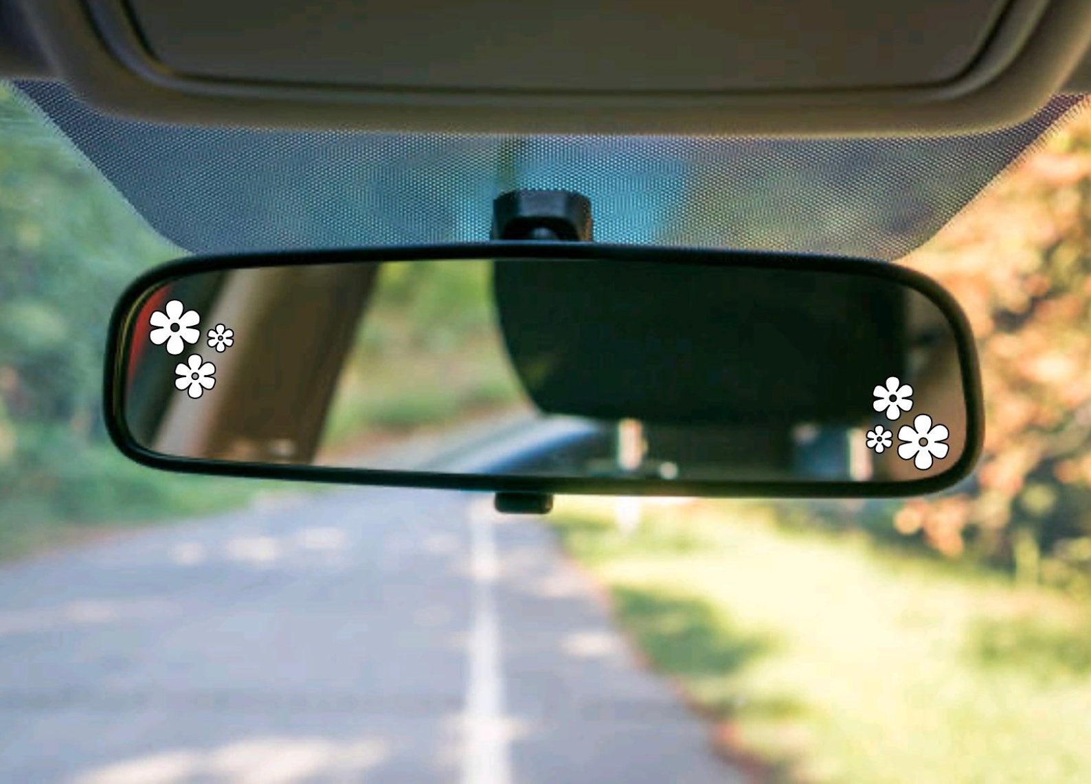Car Mirror Decal, Mirror Decal, Car Mirror Sticker, Flower Decal ...