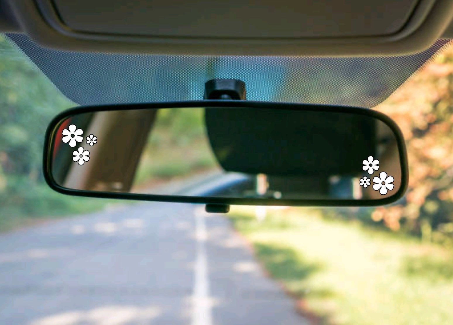 Car Mirror Decal, Mirror Decal, Car Mirror Sticker, Flower Decal ...