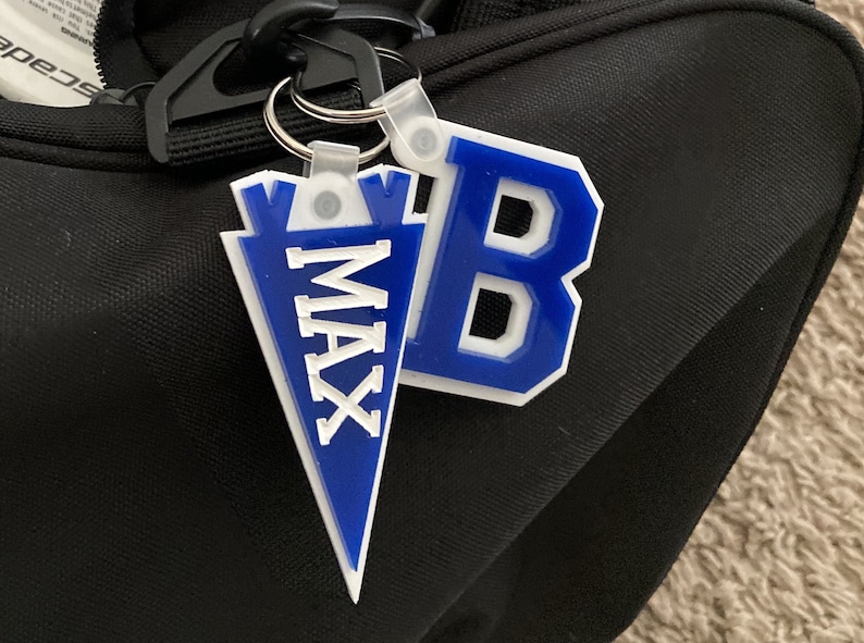 Varsity Letter and Pennant Bag Tag or Keychain - Etsy