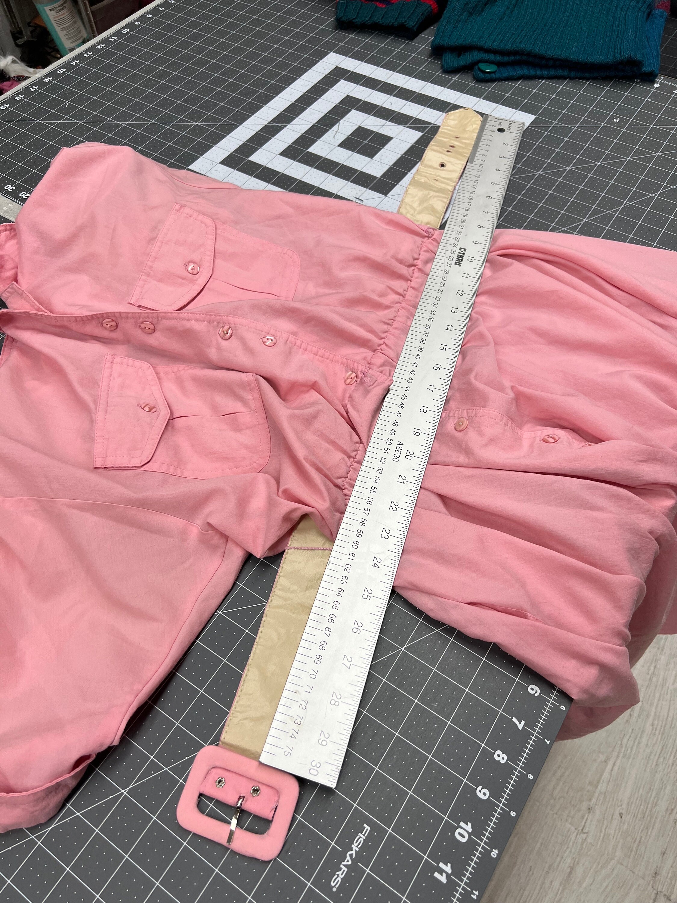 Cute Light, Pink Button-down Shirt Dress With Cuffed Sleeves Made by ...