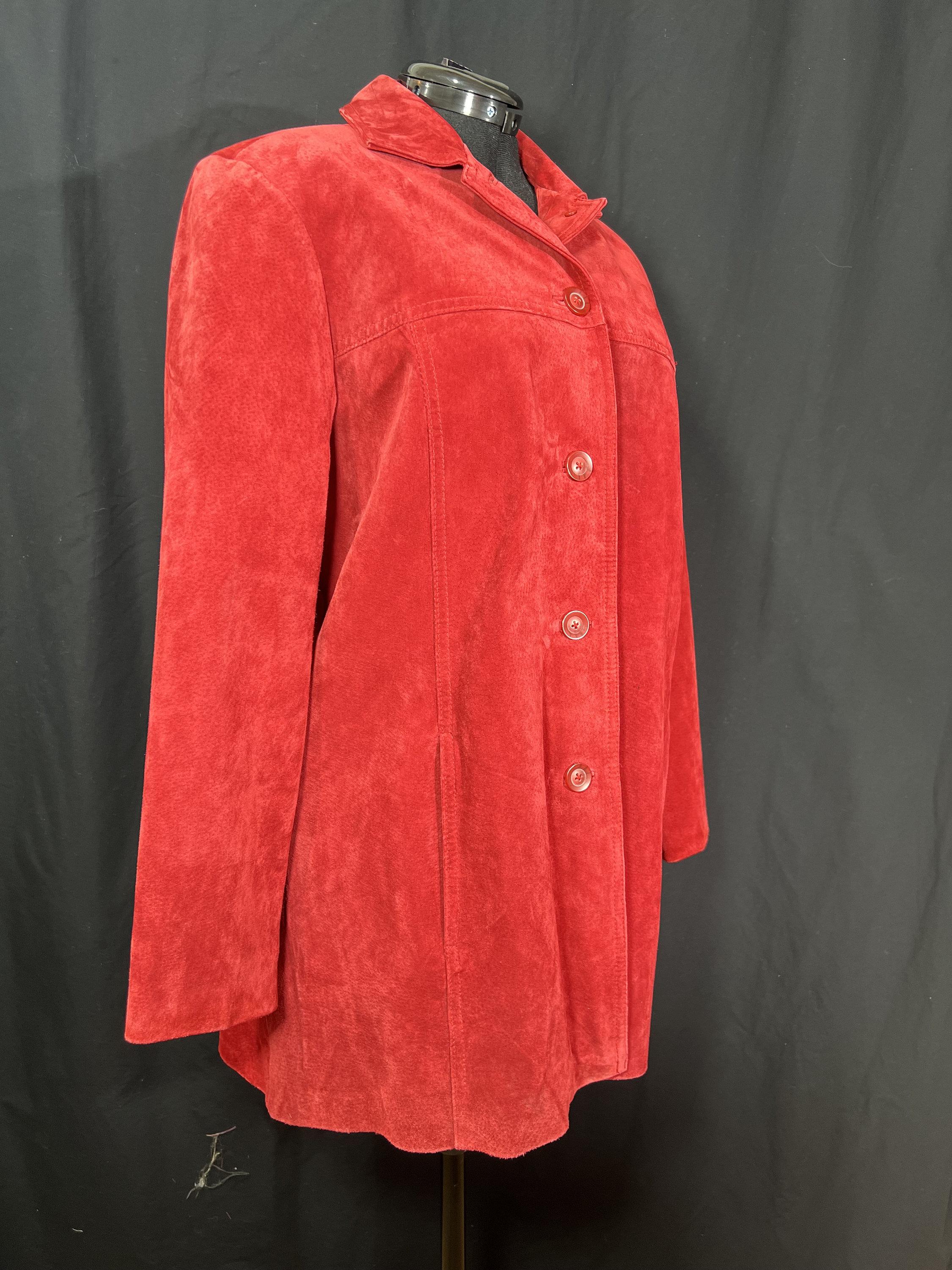 Red Suede 90s Leather Jacket Cherokee Brand 16W Fantastic Plus Size ...