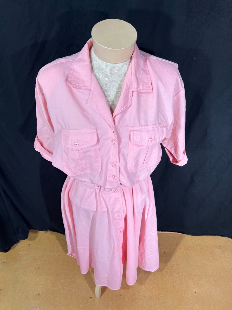 Cute Light, Pink Button-down Shirt Dress With Cuffed Sleeves Made by ...