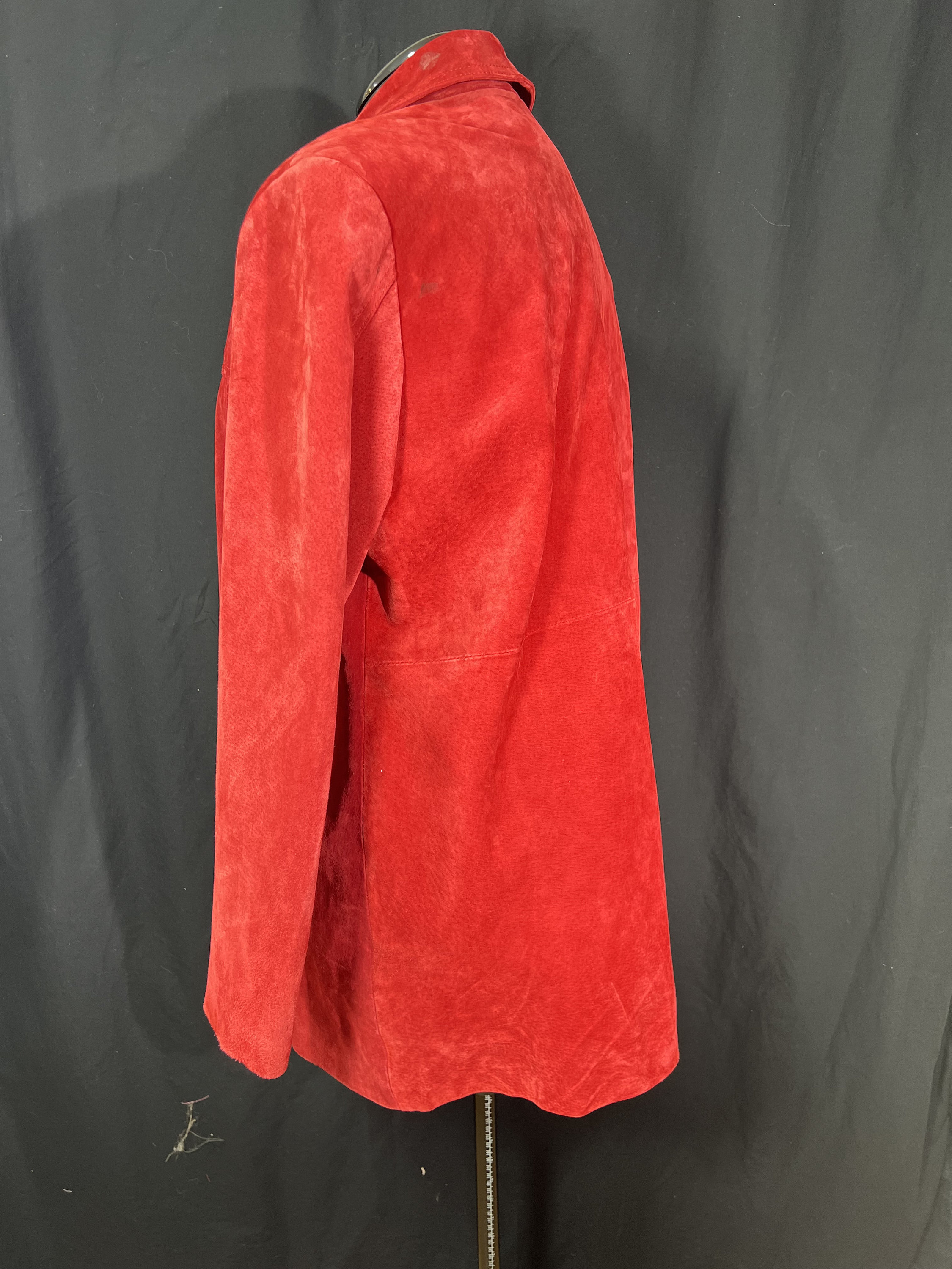 Red Suede 90s Leather Jacket Cherokee Brand 16W Fantastic Plus Size ...