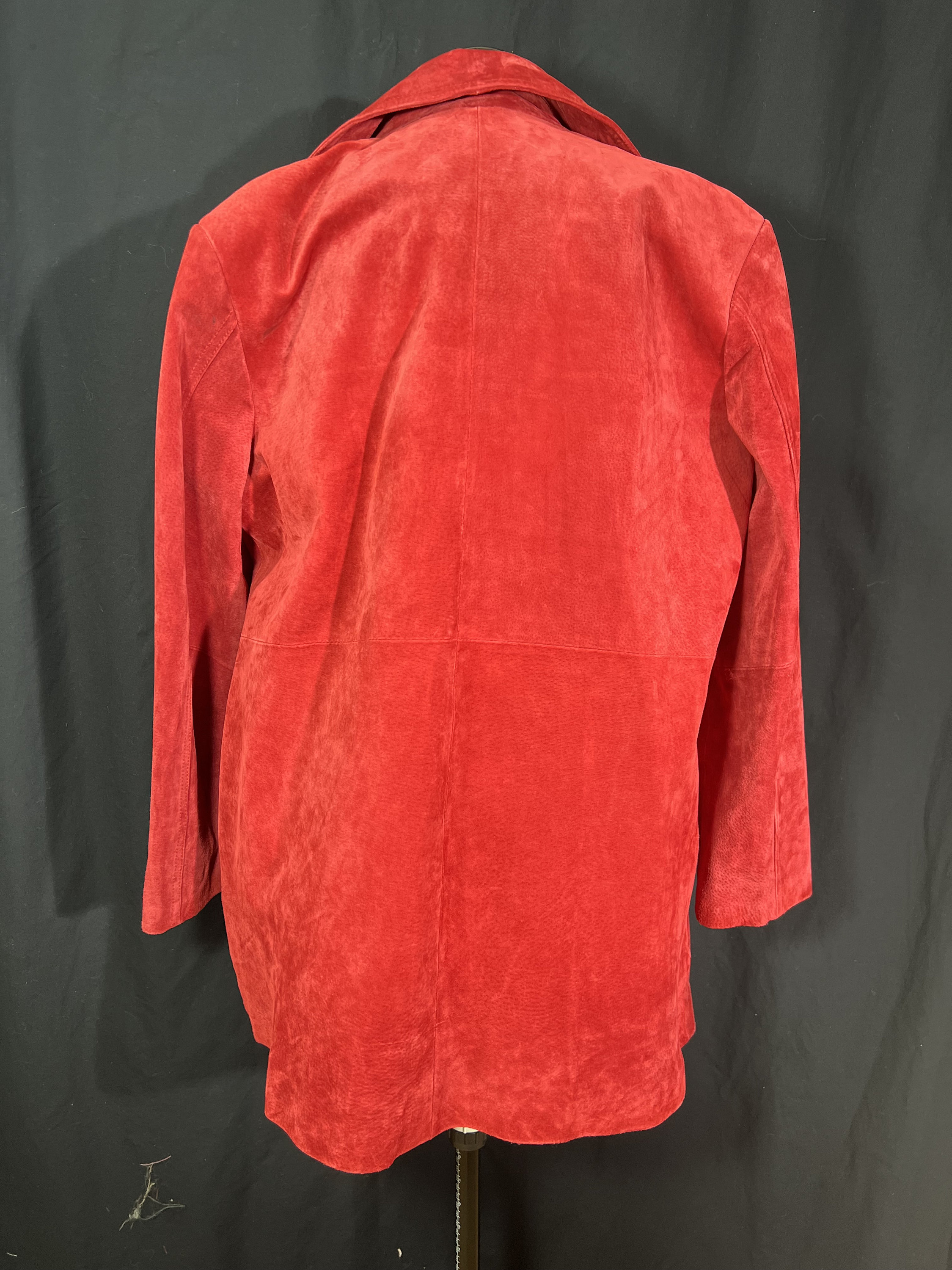 Red Suede 90s Leather Jacket Cherokee Brand 16W Fantastic Plus Size ...