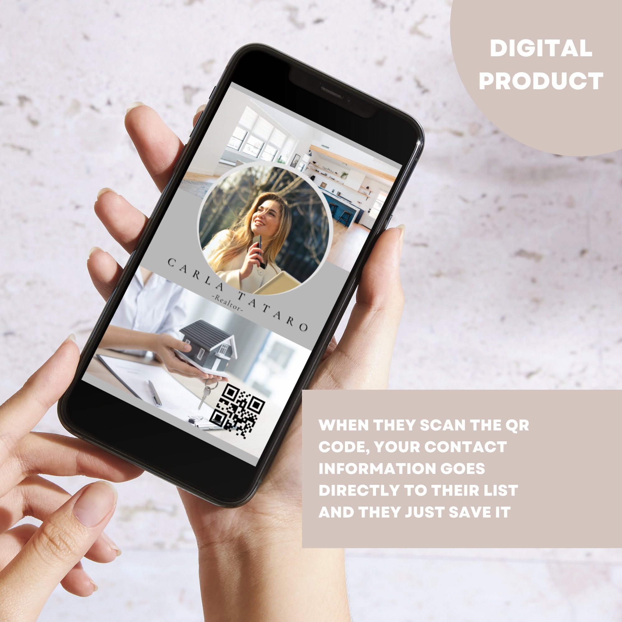 QR Code Save My CONTACT CARD, Digital Business Card, Template Design ...