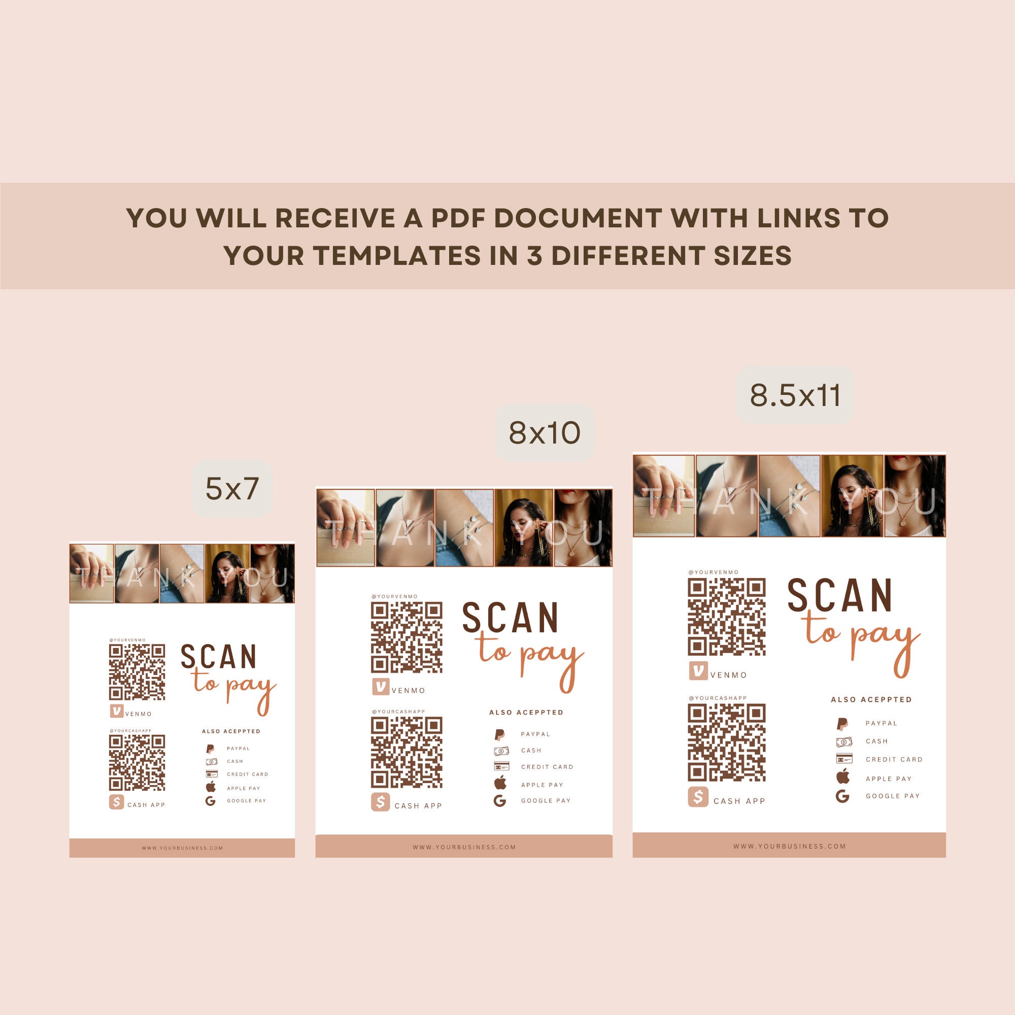 Jewelry Scan to Pay Sign, QR Code Sign, Printable Payment Sign, Scan to ...