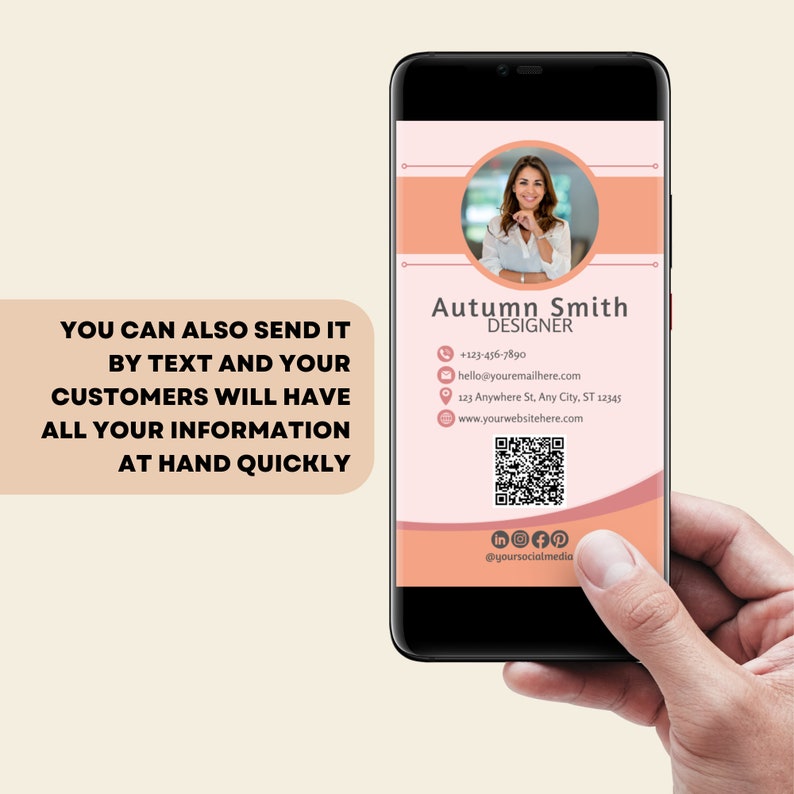 Designer Business Card, QR Code Digital Business Card Template, Save My ...